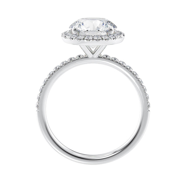 Round Halo Diamond Band Engagement Ring | Lab Grown - McGuire Diamonds