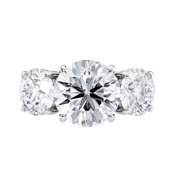 4.5ct Round Trilogy 3 Stone Diamond Engagement Ring - Laboratory Grown ...
