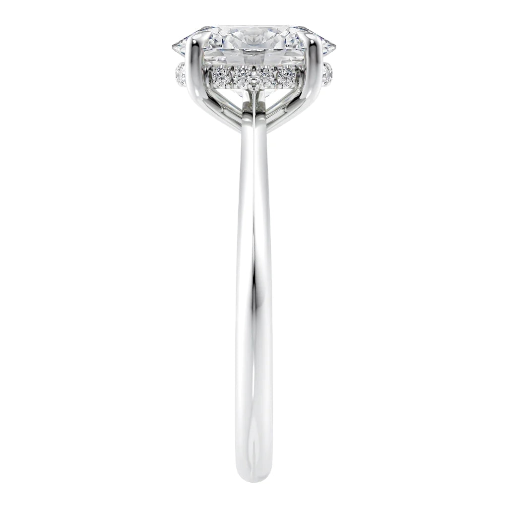 Oval Solitaire Slim Diamond Band Engagement Ring | Natural - McGuire ...