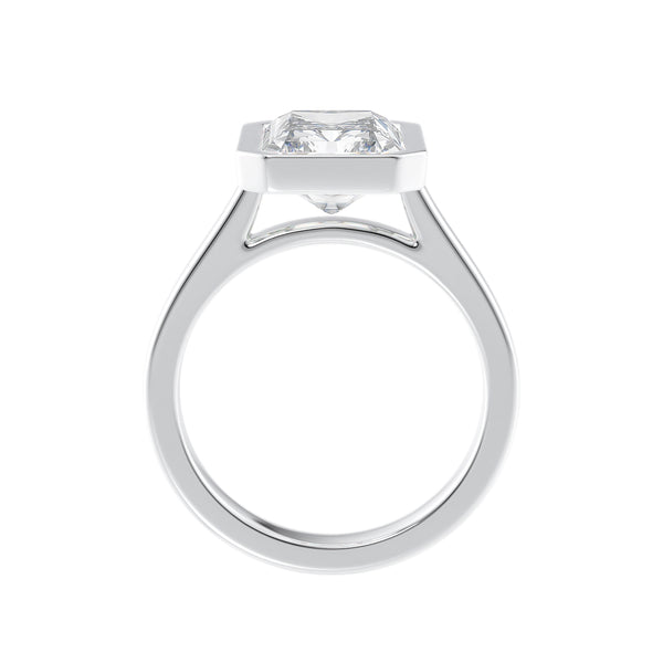 Emerald Cut Bezel Set Diamond Engagement Ring | McGuire Diamonds