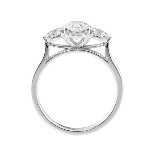 Oval & Pear Cut Trilogy Diamond Engagement Ring - McGuire Diamonds