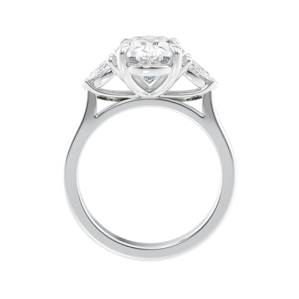 Oval & Pear 3 Stone Engagement Ring | Natural | McGuire Diamonds