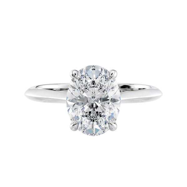 Oval Solitaire Diamond Bridge Engagement Ring For Sale | McGuire Diamonds